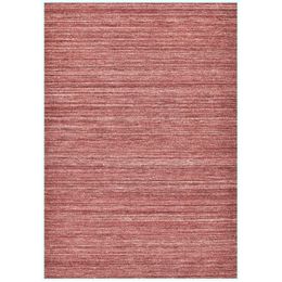 Wollteppich Theko "Pure UNI", rot, B:140cm H:14mm L:200cm, Schurwolle, Teppiche, Wollteppich, Handwebteppich, meliert, reine Wolle, handgewebt
