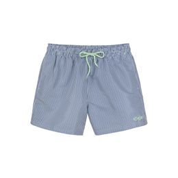 Badeshorts Buffalo, Herren, Gr. S (46/48), N-Gr, blau (blau, wei&szlig;), Microfaser, Microfaser, Polyester, Recycling-Polyester, gestreift, Badehosen Badeshorts, in feinem Streifenlook, Topseller