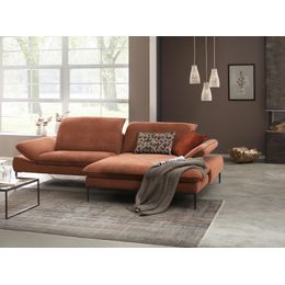 Ecksofa W.Schillig "enjoy&MORE", orange (living coral w82), B:294cm H:87cm T:185cm, Schlingenpolgewebe W82 (74% Polyacryl, 26% Polyester), Sofas, Ecksofa, in Living coral, F&uuml;&szlig;e schwarz pulverbeschichtet, Breite 294 cm