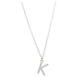 Kette mit Anh&auml;nger Smart Jewel "Kette Buchstabe K mit Zirkonia Steine, Silber 925", silber, Halsketten, Herren, Silber 925 (Sterlingsilber), Kette mit Anh&auml;nger