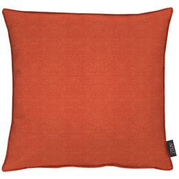 Dekokissen Apelt "Morris", rot (dunkelrot, unifarben), B:45cm L:45cm, Kunstfaser, Polyester, Dekokissen_Sitzkissen_Kissenh&uuml;llen, Dekokissen, Kissenh&uuml;lle mit F&uuml;llung, 1 St&uuml;ck