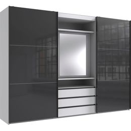 Schwebet&uuml;renschrank wimex "Magic by fresh to go", wei&szlig; (wei&szlig;, au&szlig;ent&uuml;ren grauglas), B:300cm H:216cm T:65cm, Schr&auml;nke, Schwebet&uuml;renschrank, mit drehbarer Spiegelt&uuml;r