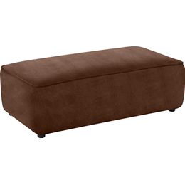 Hocker W.Schillig "around-the-block", braun (tabacco z69), B:120cm H:39cm T:60cm, Longlife Xtra-Leder Z69: Das feinnarbige, gedeckte Softleder Z69 besticht durch seine au&szlig;ergew&ouml;hnliche Weichheit im trendigen &raquo;Vintage-Look&laquo;, Hautst&auml;rke 0, 9 - 1, 1 mm;Longlife fabric Flachgewebe T88 (100% Polyester), Hocker, Hocker, mit eleganter Biese