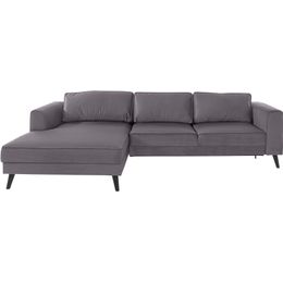 Ecksofa Home Affaire "Lumber Jack, elegant und bequem, Breite 280, hoher Fu&szlig;, L-Form", grau, B:280cm H:85cm T:167cm, Sofas, Ecksofa, in moderner Optik