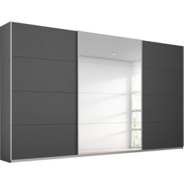 Schwebet&uuml;renschrank Rauch "Kleiderschrank Schrank Garderobe W&auml;scheschrank TOMA", grau (graumetallic), B:360cm H:229cm T:62cm, Holzwerkstoff, Schr&auml;nke, Schwebet&uuml;renschrank, inkl. Regaleinsatz sowie zus&auml;tzlichen Einlegeb&ouml;den MADE IN GERMANY