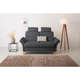 2-Sitzer Home Affaire "Westerland", grau, B:166cm H:90cm T:89cm, 100% Polyester, Sofas, 2-Sitzer, Federkern-Polsterung. wahlweise mit Armlehnfunktion