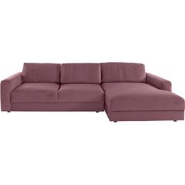 Ecksofa Home Affaire "Bloomfield, elegant, viel Platz, Mega Couch, Breite 303cm, L-Form", rosa (altrosa), B:303cm H:84cm T:176cm, 100% Polyester, Sofas, Ecksofa, extra tiefe Sitzfl&auml;che, wahlweise mit Sitztiefenverstellung