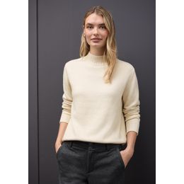 Rollkragenpullover Street One, Damen, Gr. 42, soft beige, Strick, Obermaterial: 37% Polyacryl, 29% Baumwolle, 29% Polyester, 5% Nylon, unifarben, regular fit normal, ohne Ausschnitt, Rippb&uuml;ndchen, Pullover Rollkragenpullover, mit Rippb&uuml;ndchen