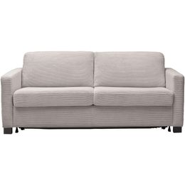 Schlafsofa Home Affaire "Vionelle, 2,5-Sitzer mit Kaltschaummatratze nach Wahl, Breite 186 cm", grau, B:186cm H:81cm T:98cm, 88% Polyester, 12% Polyacryl, Sofas, Schlafsofa, Dauerschl&auml;fer mit wahlweise Standard- oder Premium-Matratze