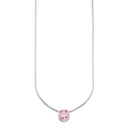 Kette mit Anh&auml;nger Bruno Banani "Schmuck Geschenk Silber 925 Halsschmuck Halskette Schlangenkette Stein", bunt (silberfarben, pink), Halsketten, Damen, Silber 925 (Sterlingsilber), L: 45, Kette mit Anh&auml;nger, mit Zirkonia (synth.), Korund (synth.) oder Spinell (synth.)