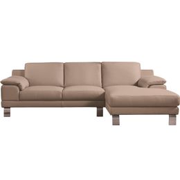 Ecksofa Egoitaliano "Shakira, Design und super Sitzkomfort auf hohem Niveau, tolle Details", wei&szlig; (paper), B:236cm H:84cm T:152cm, Leder &raquo;BULL&laquo; (echtes Rindsleder). Geschliffenes, pigmentiertes und behandeltes Rindsleder mit einer Dicke von 1, 3-1, 5 mm. Dieses Leder zeigt eine ziemlich weiche Hand mit einem halb undurchsichtigen Aussehen. Es handelt sich um ein gesch&uuml;tztes Leder. Eine leichte Dec