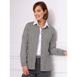 Strickjacke CLASSIC, Damen, Gr. 38, grau (steingrau), 100% Polyacryl, unifarben, Strickjacken Strickjacke