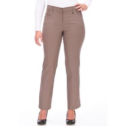 5-Pocket-Hose KjBRAND "Betty Bengaline", Damen, Gr. 48, N-Gr, braun (schlamm), Web, Obermaterial: 80% Viskose, 17% Polyamid, 3% Elasthan, bequem lang, Hosen 5-Pocket-Hose, in bequemer Form