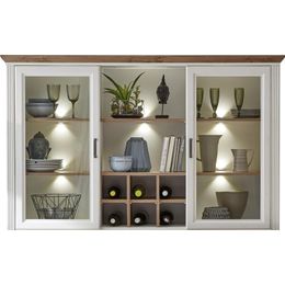 Aufsatzschrank Innostyle "Jasmin", wei&szlig; (piniefarbe, wei&szlig;, eichefarben), B:166cm H:103cm T:42cm, Glas, Holzwerkstoff, MDF, Schr&auml;nke, Aufsatzschrank, inklusive Beleuchtung