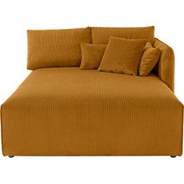 Ottomane OTTO HOME "N&ouml;re", gelb (curry), B:138cm H:86cm T:168cm, 92% Polyester, 8% Polyamid, Sofas, Ottomane, Lounge-Modul - zum eigenen Zusammenstellen, Breite 138cm, Tiefe 168cm