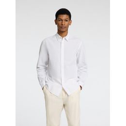 Leinenhemd Selected "SLHSLIMNEW-LINEN SHIRT LS NOOS", Herren, Gr. XL, N-Gr, wei&szlig;, Web, Obermaterial: 71% Baumwolle, 29% Leinen, unifarben, slim fit, Hemden Leinenhemd, unifarben