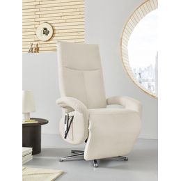 Sit & More TV-Sessel SIT & MORE "Tycoon mit Kopfteilverstellung und 360 Drehfunktion", wei&szlig;, B:74cm H:117cm T:85cm, 98%Polyester, 2%Polyamid, Sessel, TV-Sessel, wahlweise manuell oder elektrischer Funktion, auch mit Akku (kabellos)