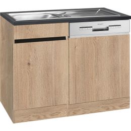 Sp&uuml;lenschrank Optifit "Roth", braun (wildeichefarben, wildeichefarben), B:110cm H:88cm T:60cm, Schr&auml;nke, Sp&uuml;lenschrank, Breite 110 cm