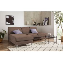 Sit & More Ecksofa SIT & MORE "Clio L-Form", braun (schoko), B:246cm H:89cm T:165cm, Sofas, Ecksofa, wahlweise mit Bettfunktion oder Vorziehsitz und Bettkasten, Federkern