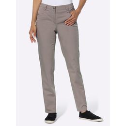 Bequeme Jeans COSMA, Damen, Gr. 36, Normalgr&ouml;&szlig;en, grau (taupe), 98% Baumwolle, 2% Elasthan, unifarben, lang, Jeans Bequeme Jeans