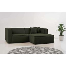 Ecksofa OTTO HOME "Tammie", khaki, B:222cm H:73cm T:154cm, 100% Polyester, Sofas, Ecksofa, Breite 222 cm, Webstoff fein, bodentief, mit Wellenunterfederung