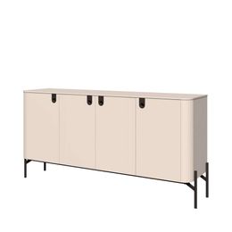 Kommode OTTO HOME "Rondo Sideboard, Schrank mit Metallf&uuml;&szlig;en und Metallgriffen", cashmere farbe, B:180cm H:90cm T:46cm, Holzwerkstoff, MDF, Metall, Sideboards, Kommode, UV lackiert, Soft Close Funktion, Metallrahmen als Basis des Elements