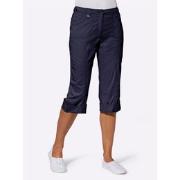 Caprihose Casual Looks, Damen, Gr. 52, Normalgr&ouml;&szlig;en, blau (marine), 98% Baumwolle, 2% Elasthan, unifarben, 3/4-L&auml;nge, Hosen Caprihose