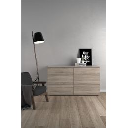 Kommode Inosign "Nova, Aufbewahrung, Schubladenschrank, Stauraum", braun (tr&uuml;ffel), B:153,4cm H:83,7cm T:50cm, Holzwerkstoff, Sideboards, Kommode, 8 Schubladen, Stauraum, grifflos, Breite 154 cm, H&ouml;he 84 cm