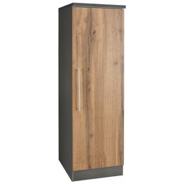 Seitenschrank KOCHSTATION "KS-Samos", braun (wotaneichefarben, grafit), B:50cm H:165cm T:60cm, Schr&auml;nke, Seitenschrank, 50 cm breit