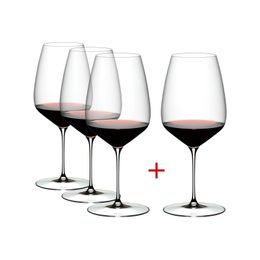 Rotweinglas "Cabernet / Merlot Weingl&auml;ser Veloce 829 ml 4er Set transparent", bunt (transparent), 4 tlg., Glas, RIEDEL THE WINE GLASS COMPANY, Trinkgef&auml;&szlig;e, Rotweinglas