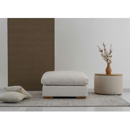 Hocker Home Affaire "Comfy", beige (sand), B:92cm H:47cm T:92cm, 92% PES, 8% Nylon, Hocker, Hocker, mit Federn und Daunen