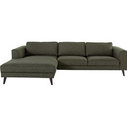 Ecksofa Home Affaire "Lumber Jack, elegant und bequem, Breite 280, hoher Fu&szlig;, L-Form", gr&uuml;n (mayfly), B:280cm H:85cm T:167cm, Sofas, Ecksofa, in moderner Optik