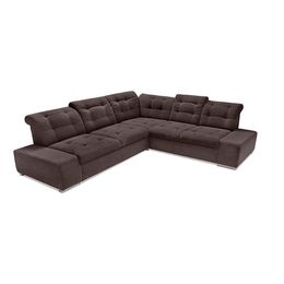 Sit & More Ecksofa SIT & MORE "Pale L-Form", braun, B:280cm H:84cm T:251cm, Primabelle , unsere bew&auml;hrte Microfaser aus 100% Polyester;Luxus-Kunstleder im Korpus und Softstruktur aus 90% Polyester und 10% Polyamid in Sitz und R&uuml;cken;Struktur (90% Polyester, 10% Polyamid);Softlux-Kunstleder im Korpus, Sitz und R&uuml;cken in Strukturstoff (90% Polyester, 10% Polyamid), Sofas, Ecksofa, inklusive Kopfteilverstellung