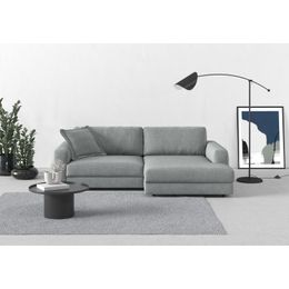 Ecksofa Trendmanufaktur "Bourbon Mega_Ecke mit tollem Sitzkomfort, Breite 250cm, L-Form", grau (grau pinstripe), B:250cm H:84cm T:176cm, 100% Polyester, Sofas, Ecksofa, mit extra hohem Sitzkomfort, auch in Cord erh&auml;ltlich