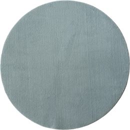 Teppich MERINOS "Loft 37", blau, H:16mm &Oslash;:120cm, Polyester, Teppiche, Teppich, Kunstfellteppich besonders weich und kuschelig, Fell Haptik