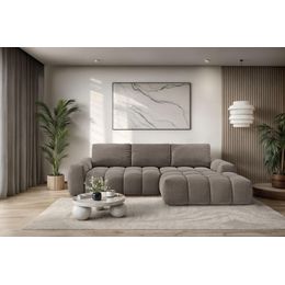 Ecksofa OTTO HOME "AZITA L-Form, 270 cm - OTTO. Verl&auml;ssliche Qualit&auml;t.", braun, B:270cm H:84cm T:166,5cm, 100% Polyester, Sofas, Ecksofa, wahlweise als Schlafsofa m. Bettkasten, Bubble-Optik