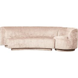 2-Sitzer Woood "Popular", beige (natur), B:215cm H:72cm T:97cm, Sofas, 2-Sitzer, frei im Raum stellbar, mit grobem Chenille gef&uuml;ttert, Breite 215 cm