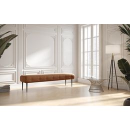 3-Sitzer Home Affaire "Amber", braun (cognac), B:159cm H:52cm T:54cm, 100% Polyester, Sofas, 3-Sitzer, mit Knopfheftung,in verschieden Stoffarten