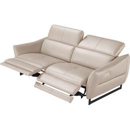 2,5-Sitzer Egoitaliano "Dafne, elegantes Designsofa mit hohem Sitzkomfort", wei&szlig; (paper), B:208cm H:97cm T:108cm, Leder &raquo;BULL&laquo; (echtes Rindsleder). Geschliffenes, pigmentiertes und behandeltes Rindsleder mit einer Dicke von 1, 3-1, 5 mm. Dieses Leder zeigt eine ziemlich weiche Hand mit einem halb undurchsichtigen Aussehen. Es handelt sich um ein gesch&uuml;tztes Leder. Eine leichte Deckschicht sch&uuml;tzt 