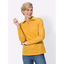 Langarmshirt Classic Basics "Shirt", Damen, Gr. 48, gelb (ocker), 100% Baumwolle, unifarben, Shirts Langarmshirt