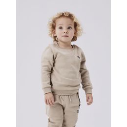 Sweatshirt name it "NMMVIMO LS SWEAT BRU NOOS", Jungen, Gr. 80, beige (pure cashmere), angeraute Sweatware, Obermaterial: 60% Baumwolle, 40% Polyester, unifarben, regular fit h&uuml;ftlang, Rundhals, Rippb&uuml;ndchen, Sweatshirts Sweatshirt