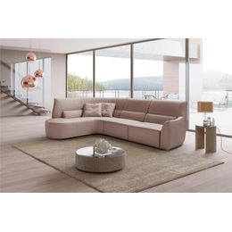 Ecksofa Egoitaliano "Puffy, extravagant & edel, Retro Designsofa, hoher Sitzkomfort, L-Form", beige (safari), B:330cm H:88cm T:205cm, Leder &raquo;BULL&laquo; (echtes Rindsleder). Geschliffenes, pigmentiertes und behandeltes Rindsleder mit einer Dicke von 1, 3-1, 5 mm. Dieses Leder zeigt eine ziemlich weiche Hand mit einem halb undurchsichtigen Aussehen. Es handelt sich um ein gesch&uuml;tztes Leder. Eine leichte 