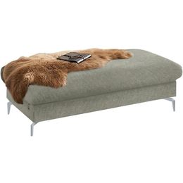 Polsterhocker W.Schillig "piedroo, Designsofa mit tollem Sitzkomfort, bequem, L-Form", grau (stone r66), B:141cm H:42cm T:70cm, Chenille-Flachgewebe R66 (85% Polyester, 15% Nylon), Hocker, Polsterhocker, F&uuml;&szlig;e in Silber matt