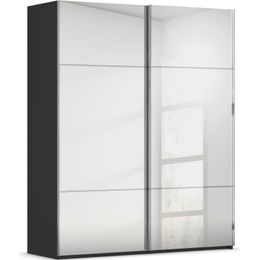 Schwebet&uuml;renschrank Rauch "Kleiderschrank Schrank Garderobe Schlafzimmerschrank SCALE-TRIO", schwarz, B:181cm H:223cm T:67cm, Holzwerkstoff, Schr&auml;nke, Schwebet&uuml;renschrank, edle dreigeteilte Front mit 2 Zierleisten Spiegelfront MADE IN GERMANY