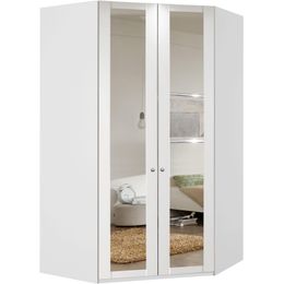 Eckkleiderschrank wimex "New York", wei&szlig;, B:90cm H:236cm T:56cm, Schr&auml;nke, Eckkleiderschrank, mit Spiegel
