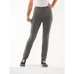 Stretch-Hose Classic Basics, Damen, Gr. 56, Normalgr&ouml;&szlig;en, grau (graphit, meliert), 49% Baumwolle, 46% Polyester, 5% Elasthan, unifarben, lang, Hosen Stretch-Hose