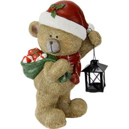 Dekofigur I.GE.A. "B&auml;r mit Lampe", braun, B:24cm H:37cm, Magnesia, Dekofiguren, Dekofigur, Figur Statue Weihnachtsfigur Ornament Weihnachtsdeko Adventskr&auml;nze
