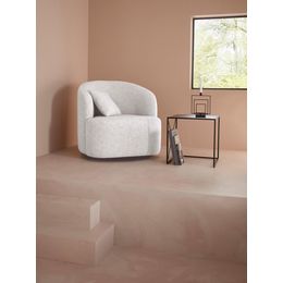 Drehsessel "Dilara Sessel", beige (creme), B:94cm H:89cm T:94cm, Struktur fein 100% Polyester);Samtoptik (100% Polyester);Boucl&eacute; (100% Polyester), LeGer Home by Lena Gercke, Sessel, Drehsessel, gerundete R&uuml;ckenlehne und Front, in 3 Bezugsqualit&auml;ten