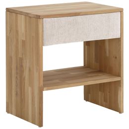Nachttisch OTTO HOME "Callum", beige (sabbia, natur, natur), B:60cm H:65,5cm T:42cm, 100% Polyester (recycelt), Tische, Nachttisch, passend zur Boxspringbett-Serie Jelle