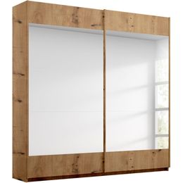 Schwebet&uuml;renschrank Rauch "Kleiderschrank Schrank Garderobe W&auml;scheschrank Ankleide MALIBU", braun (eiche artisan), B:181cm H:210cm T:62cm, Holzwerkstoff, Schr&auml;nke, Schwebet&uuml;renschrank, mit gro&szlig;fl&auml;chigen T&uuml;ren, gro&szlig;z&uuml;giger Stauraum MADE IN GERMANY